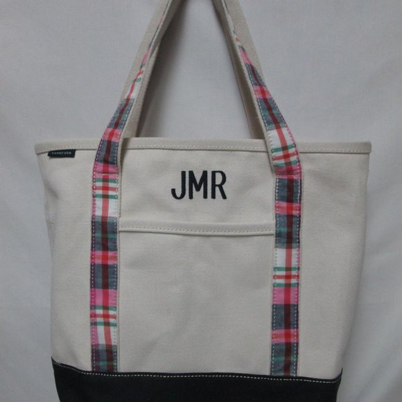 Lands' End | Bags | Lands End Canvas Plaid Handbag Purse Tote Travel ...